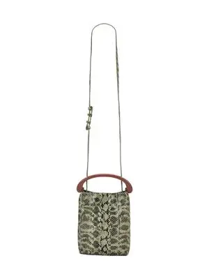 Dries Van Noten Small Snake-embossed Leather Crossbody Bag - Mint