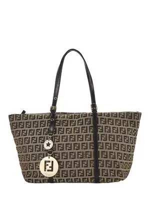 Fendi Zucchino Logo Tote - Brown