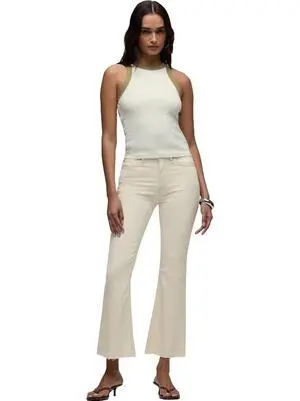 Hudson Jeans Barbara Flap Pocket Bootcut Crop - Ecru