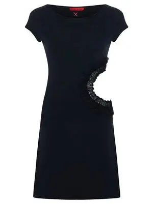 PCFG Short Sleeve Lace Detail Mini Dress - Black