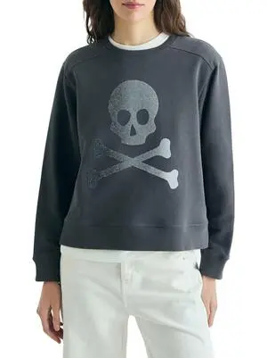 SCALPERS Skull Glitter Sweatshirt - Darkgrey