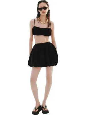 H&m Bubble Hem Mini Skirt - Black