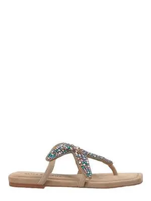 ALMA EN PENA Embellished Star Flat Sandals - Beige