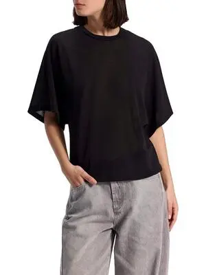 Ronen Chen Short-sleeve Batwing Top - Black