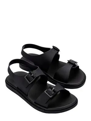 Melissa Slingback Sandals With Adjustable Buckle Straps - Black