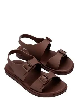 Melissa Slingback Sandals With Adjustable Buckle Straps - Brown