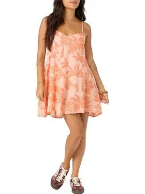 O'Neill Darcy Tropical Print Mini Dress - Peach Light