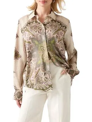 MARCIANO Melissa Mixed Print Button-up Shirt - Brown