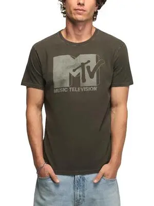 Lucky Brand Mtv Headbanger's Ball Cotton Blend Graphic T-shirt - Beluga