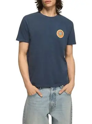 Lucky Brand Blue Moon Orange Cotton Graphic T-shirt - Dark Denim