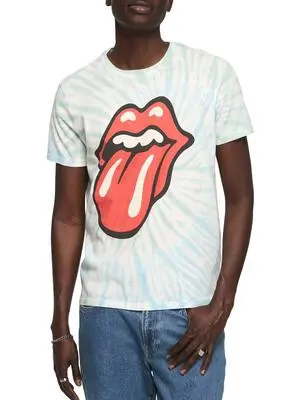 Lucky Brand Rolling Stones Graphic Tie Dye Cotton T-shirt - Blue Multi