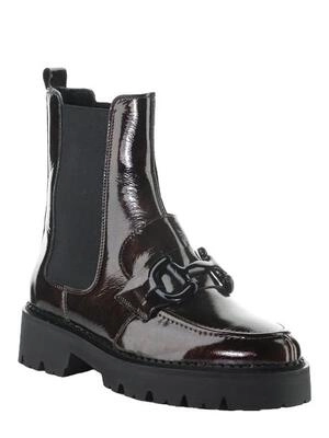BOS. & CO. Bruma Bootie With Patent Finish - Dark Brown