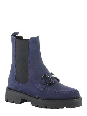 BOS. & CO. Bruma Bootie With Patent Finish - Ocean/black