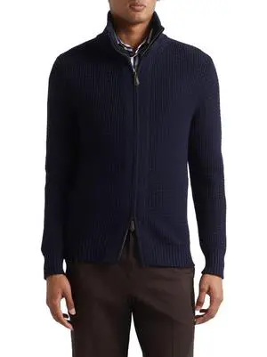 ISAIA ISAIA Wool Zip-Up Bomber Cardigan