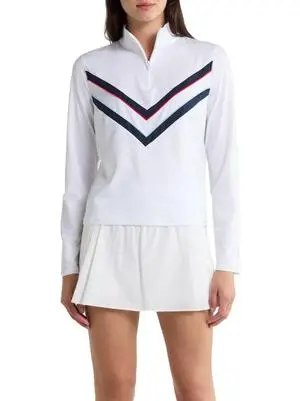 G/fore Chevron Long Sleeve Performance Polo - Snow