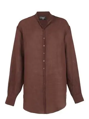 CORTANA Raoul Ramie Shirt - Red