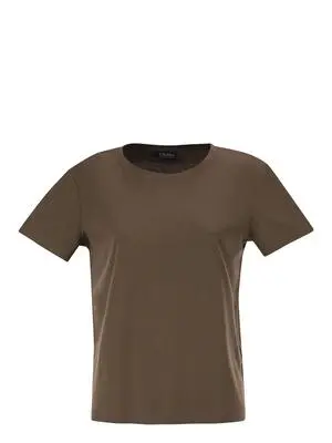 Max Mara S MAX MARA Cotton And Modal Jersey T-Shirt Brown
