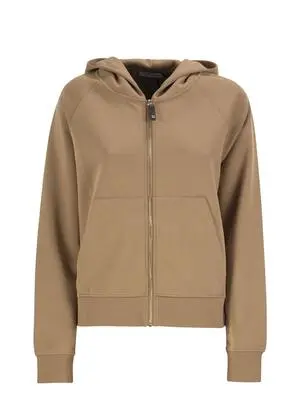 Max Mara Zip-up Jersey Hoodie With Hood - Brown