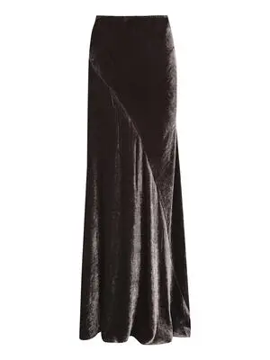 CORTANA Iris Velvet Maxi Skirt - Brown