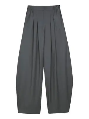 CORTANA Ahora Pleated Wool Wide-leg Trousers - Navy