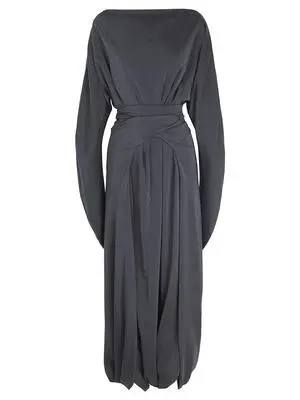 CORTANA Olvido Silk Crepe Maxi Dress - Black
