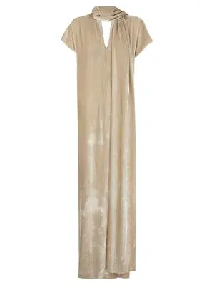 CORTANA Iris Velvet Maxi Dress - Ivory