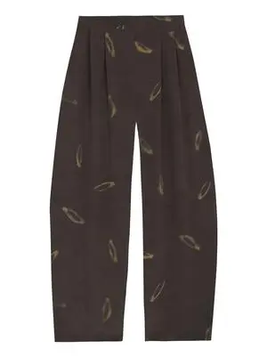 CORTANA Thea Silk Straight Leg Printed Trousers - Print