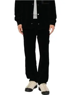 Stone Island Compass-motif Corduroy Trousers - Black