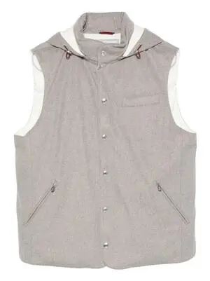 Brunello Cucinelli Hooded Press-stud Gilet - Gray