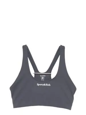 SPORTY  RICH Sporty & Rich Cropped Sports Tank Top - Gray
