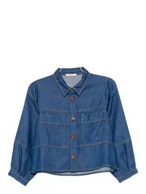 SESSUN Denim Shirt With Classic Collar - Blue