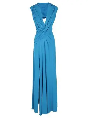 Alberta Ferretti Draped Slouch-hood Gown - Blue