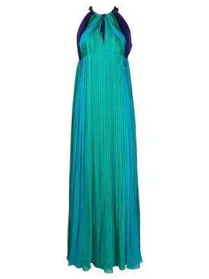Alberta Ferretti Ruched Sleeveless Gown - Green