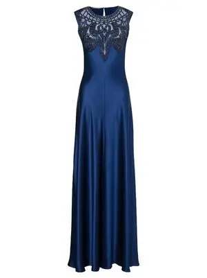 Alberta Ferretti Embellished Silk Maxi Dress - Blue