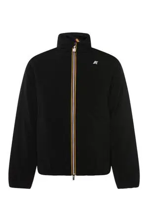 K-WAY Zip-up Padded Jacket With High Collar - Black