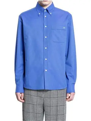Valentino Garavani Vlogo-embroidered Shirt - Blue