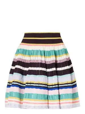 Alaïa Striped Flared Knitted Skirt - Multi-color