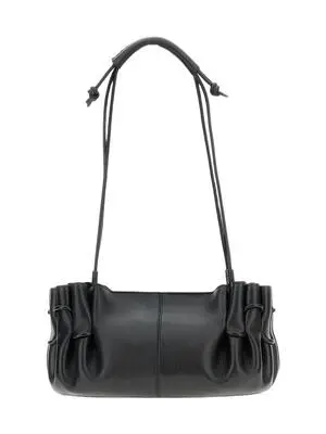 Hereu Pleated Shoulder Bag - Black
