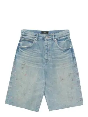 PURPLE BRAND Distressed Denim Shorts With Raw Hem - Gray