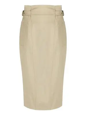 Alberta Ferretti Buckled Strap Pencil Skirt - Nude