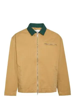 LES DEUX Cotton-twill Jacket With Contrasting Collar - Beige
