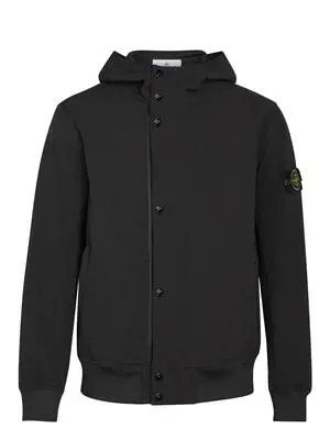 Stone Island Water-resistant Hooded Soft Shell Jacket - Black