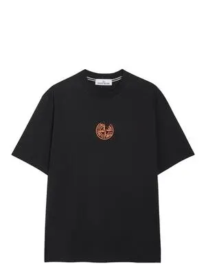Stone Island Logo-print Cotton T-shirt - Black