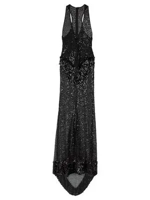 FARDA Sequin Embellished Tulle Gown - Black