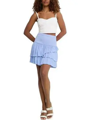 Guess Broderie Anglaise Smocked Cropped Top - White