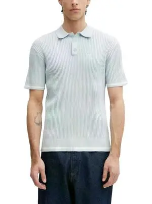 Filling Pieces Ribbed-knit Polo Shirt - Blue