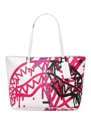 SPRAYGROUND Crash Graffiti Turbo Tote Bag - White