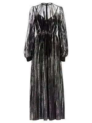 Elie Saab Sequin-embroidered Tulle Maxi Dress - Black