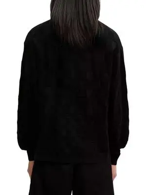 Filling Pieces Rugby Check-pattern Logo-embroidered Sweatshirt - Black