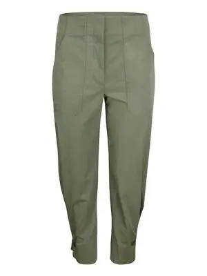 Veronica Beard Stapleton Button-cuff Trousers - Green